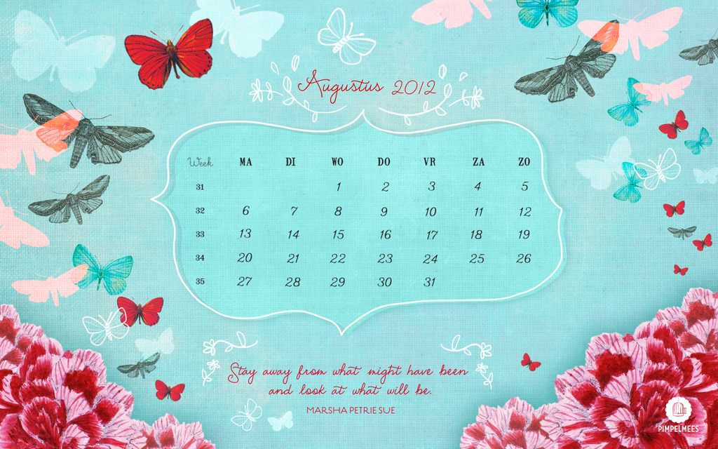 30s Magazine - Cheerful desktop calendars for August