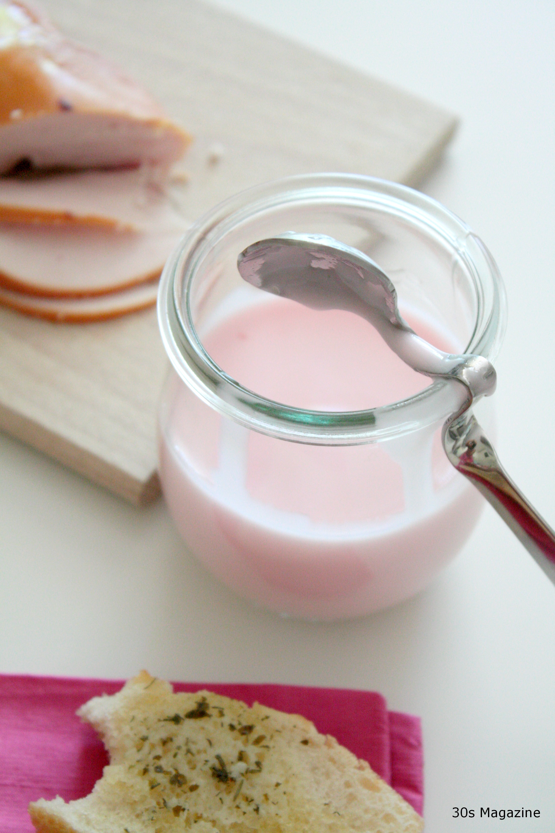 30s Magazine - raspbery yoghurt dressing